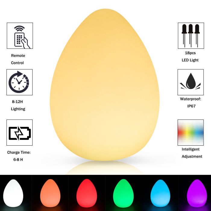 Egg Shaped LED Light with Remote Control