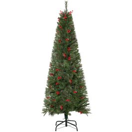 Debbie Pencil Artificial Christmas Tree with Realistic Branches, Red ...