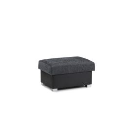 Henderson Scatter Back with Chrome Feet Footstool - Black and Grey