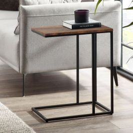 Tribeca Black Metal Frame Round Nesting Side Tables - Sonoma Oak