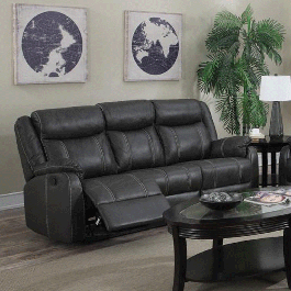 Hirwaun Luxurious Recliner 3-Seater Leatherlux and PU Collection in Gun ...