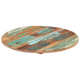 Round Table Top 80 cm 15-16 mm Solid Reclaimed Wood