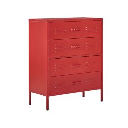 Red Chest of Drawers - PUEBLO Medium Chest, 4 Drawers