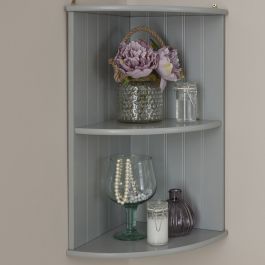 Colonial Corner Wall Shelf Unit Grey