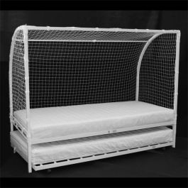 Goalkeeper Metal Bed Single with Trundle - White