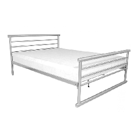 Dorchester Metal Frame Single Bed - Silver