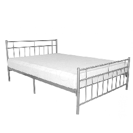 Melrose Silver Metal Small Double Bed Frame with Reinforced Centre Legs ...