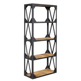 Nigel Black Metal Frame Large Bookcase