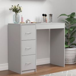 3 Drawer Wooden Computer Desk - Grey Carcass with Grey Drawers