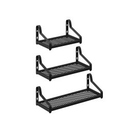 Set of 3 Wall-Mounted Metal Display Shelves