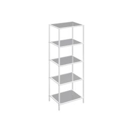 5-Tier Glass Shelf Pearl White and Slate Grey