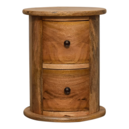 Oak Finish Chest of Drawers - VERDE Small Chest, 2 Drawers