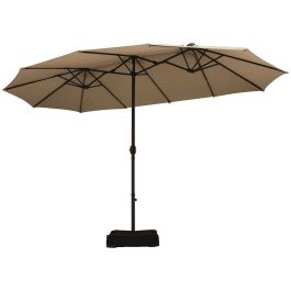 Garden Parasol - Extra Large LED Patio Double-Sided Umbrella Crank ...