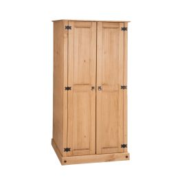 Wardrobe - COMPTON 2 Door Wardrobe Antique Wax 80cm