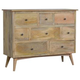 NYXARIA Natural Finish Chest of Drawers - Medium-sized, 8 Drawers ...