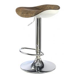 Suffolk Brown Textilene Seat Bar Stool - Stylish Chrome and White Design