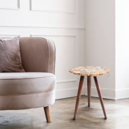 ABBY Natural Agate End Table - Brown