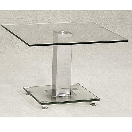 Cotswold Square Glass Lamp Table - Chrome