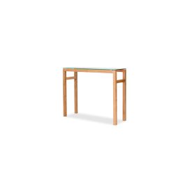 Tribeca Glass Console Table - White Oak