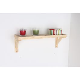 Natural Wood Framed Floating Display Shelf Kit - 89cm