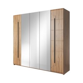 Wardrobe - THEMIS 5 Door Wardrobe Oak 225cm
