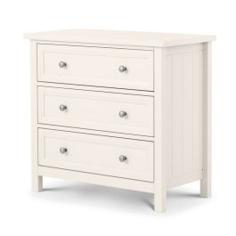Chest of Drawer - MAINE 3 Drawer Chest White 84cm
