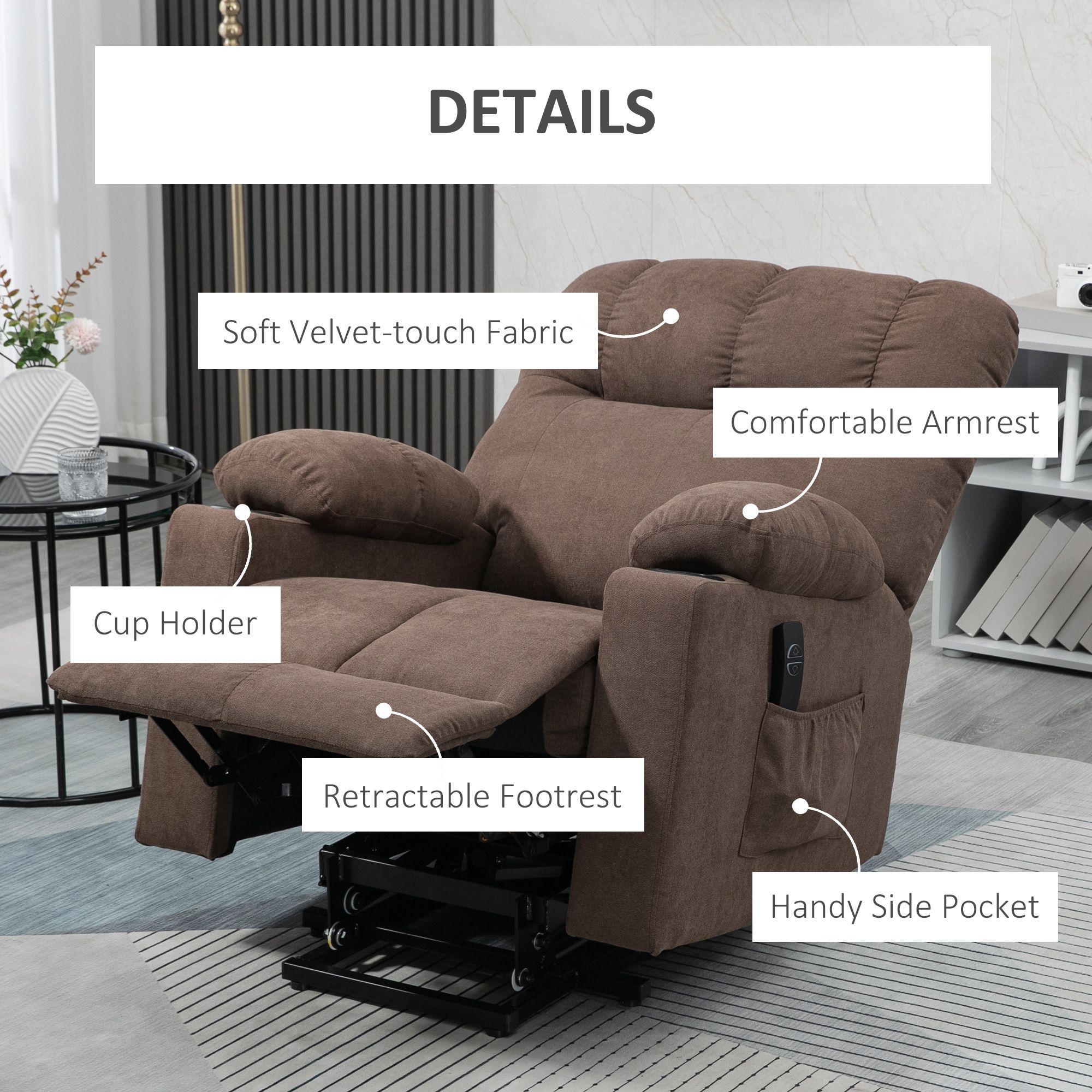 Electric Riser and Recliner Chair for Elderly, Power Lift Recliner ...