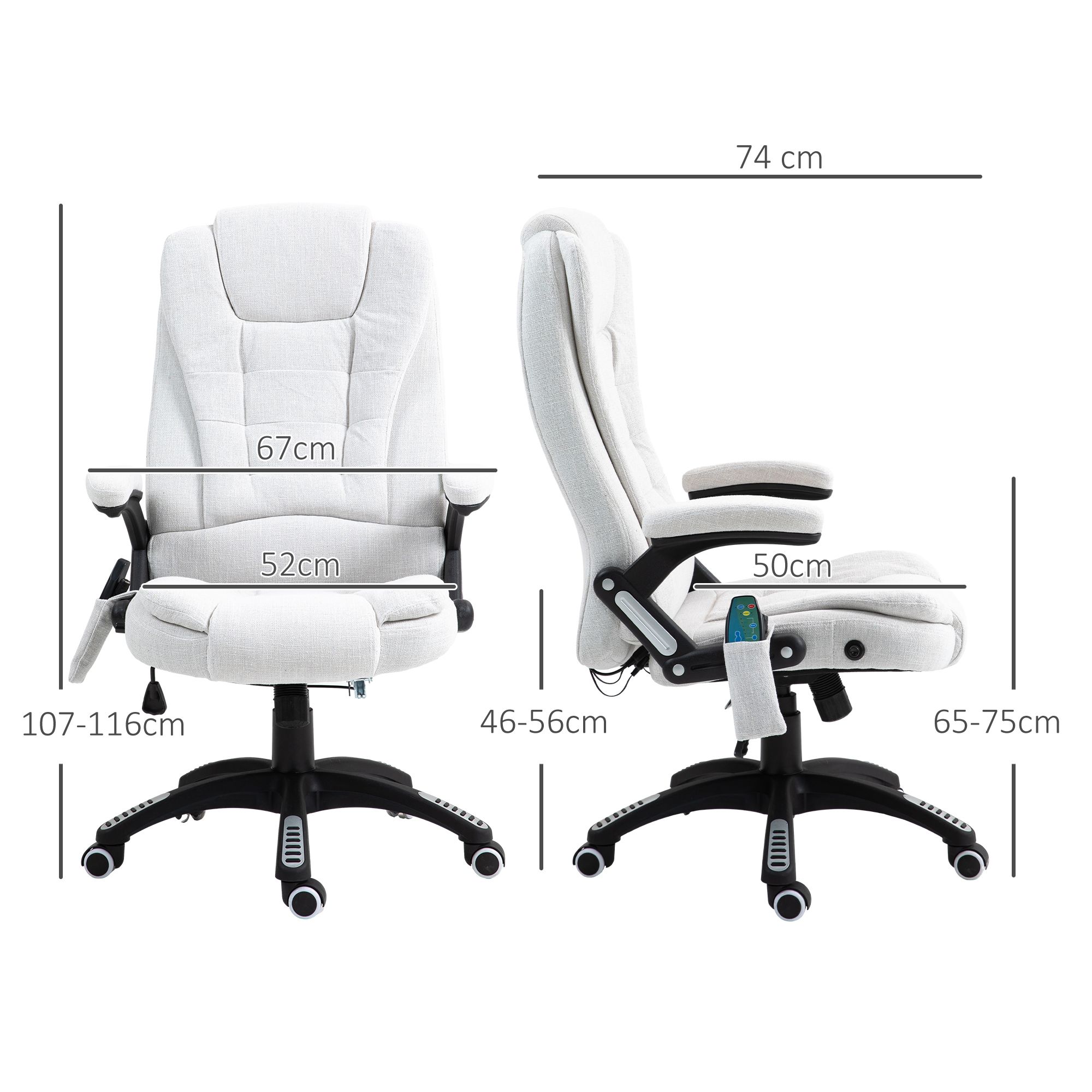 Preston Massage Office Chair with Heated Vibration Points 360 Swivel ...