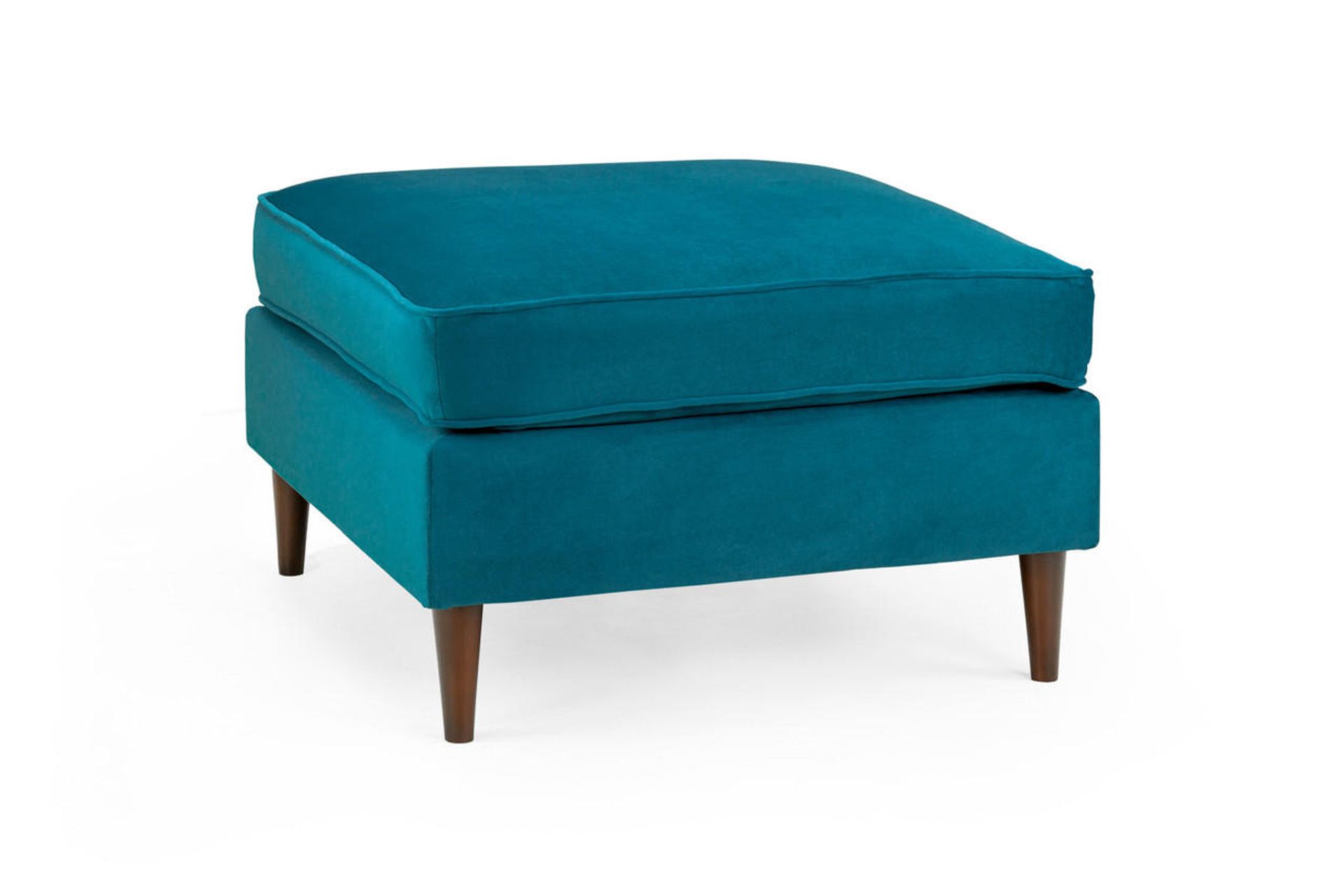Beynon Plush Velvet Upholstered Footstool - Teal