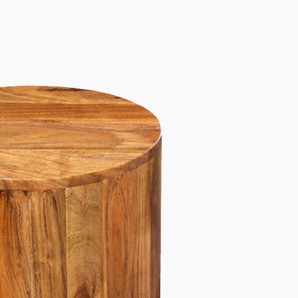 ETHEL Rustic Acacia Wood End Table - Natural