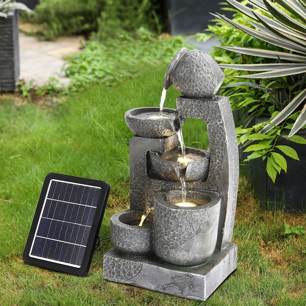 Cascade Solar-powered Water Fountain for Outdoors