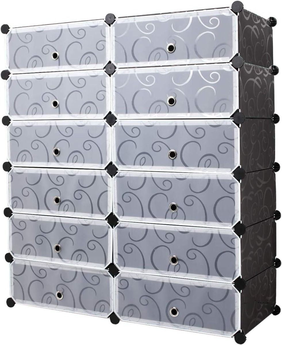 Sole Mate 12 Cube Shoe Organizer - Black