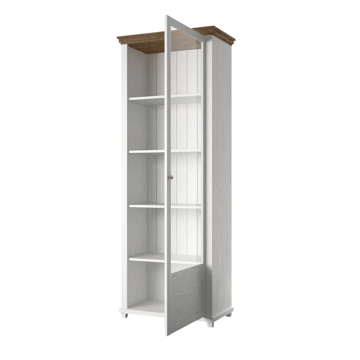 Prism Tall Stylish Display Cabinet with Right Opening - Abisko Ash