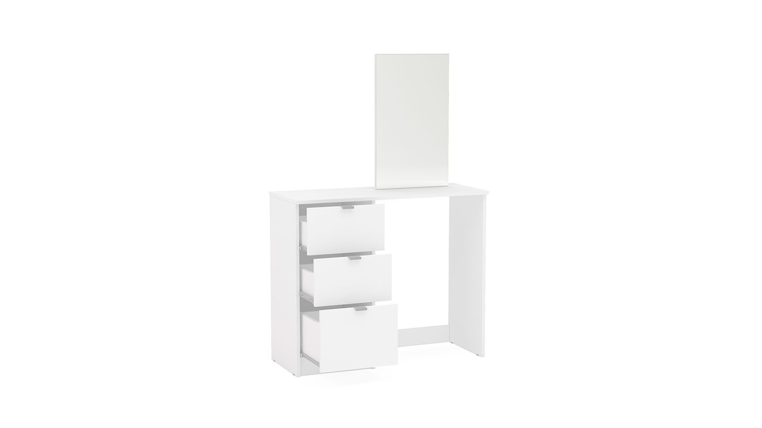 Dressing Table - MADISON 3 Drawer Dresser White 90cm