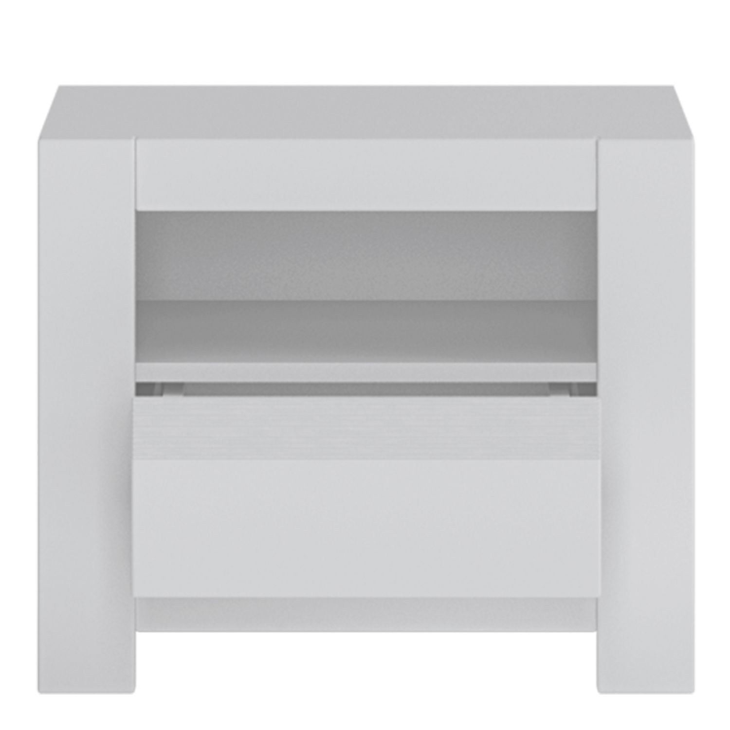 Novi 1 Drawer Bedside Table - Alpine White