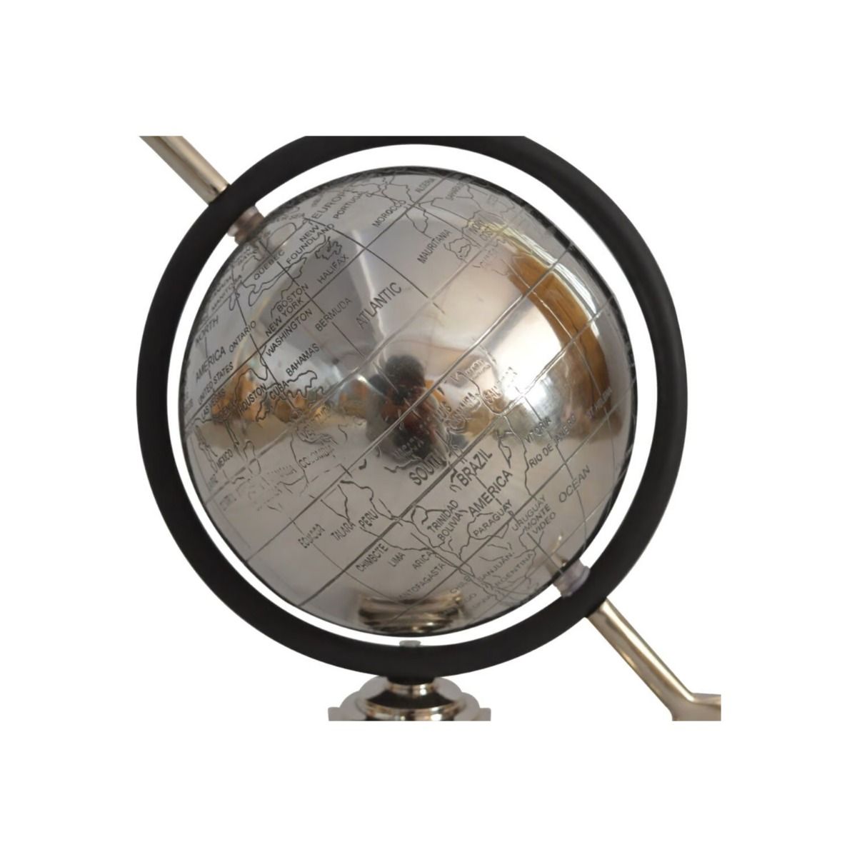 Luxurious Chrome Tone Grey Cupid Globe - Silver Coating