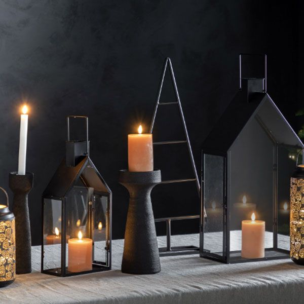 Nightingale Set of 2 Lantern - Black
