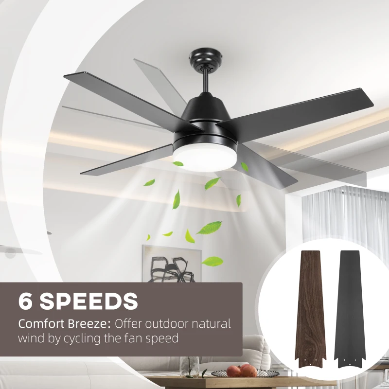 Hester Dual Color Reversible Ceiling Fan with LED Light and Remote ...