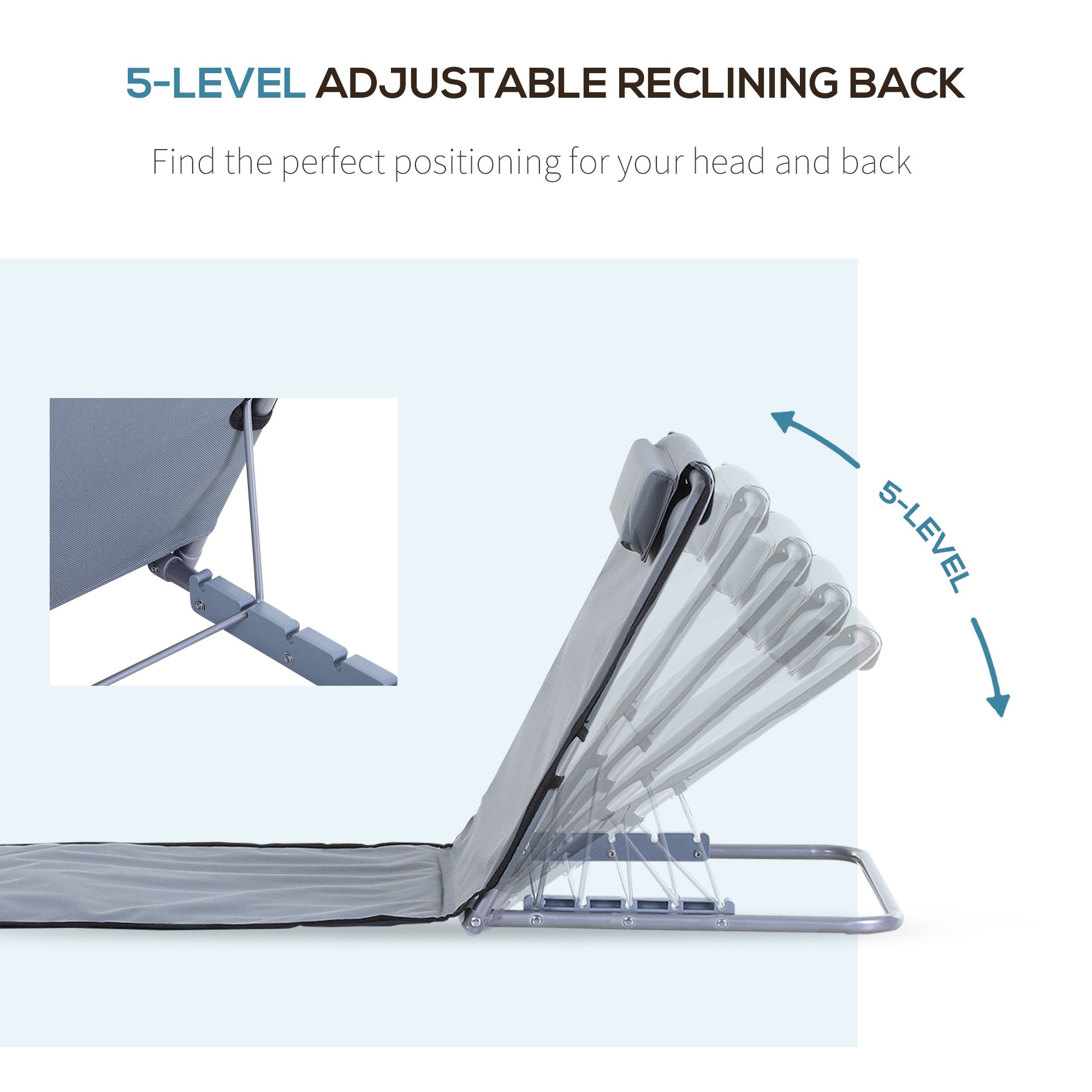 Set of 2 Foldable Garden Beach Chair Mat Lightweight Outdoor Sun ...