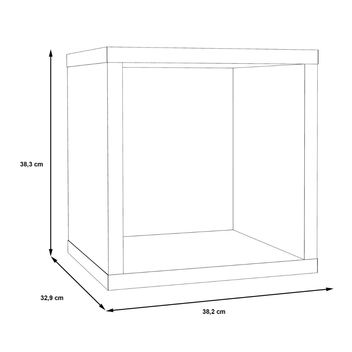 Phillips Square Shape Singular Storage Unit - Matt Black