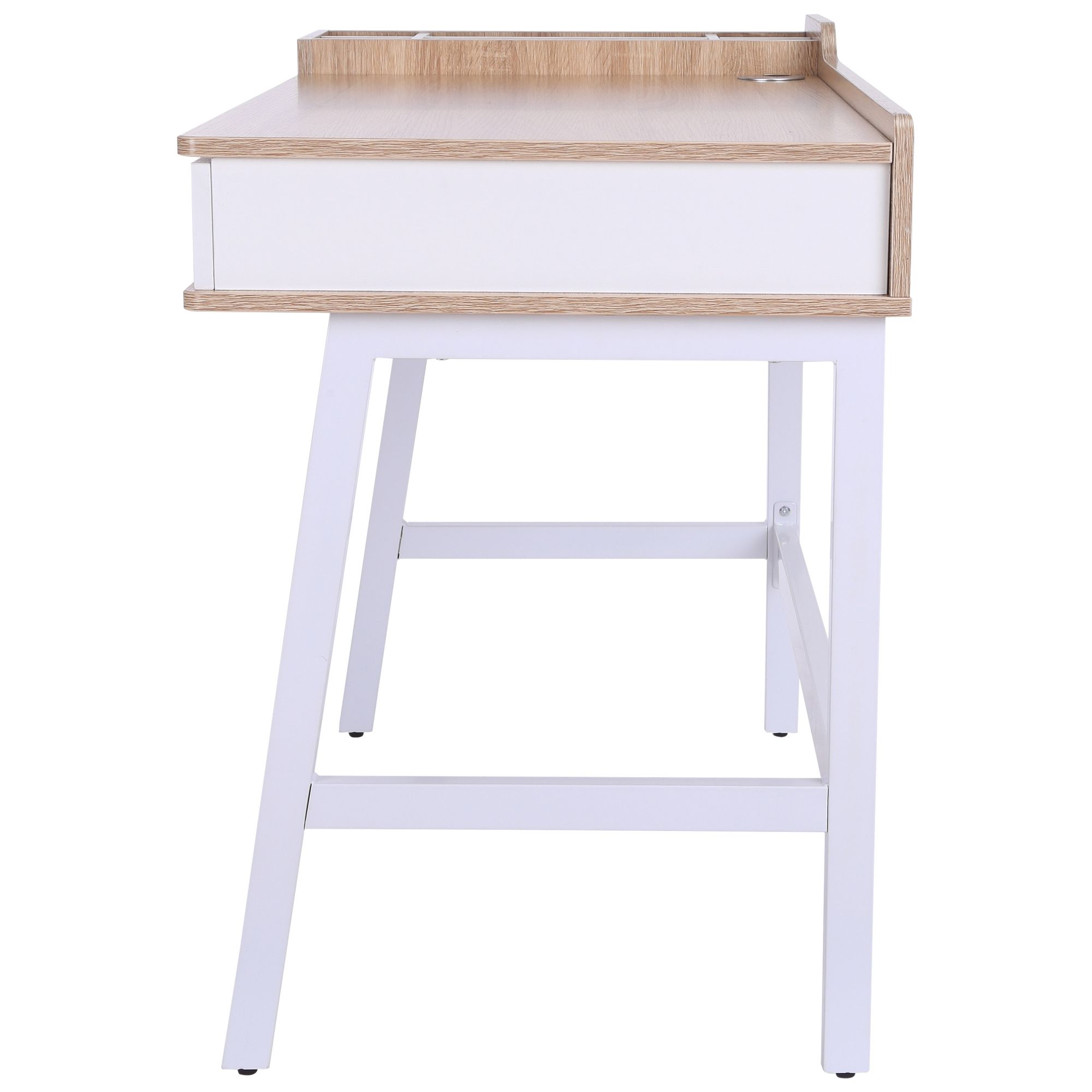 MDF Computer Desk in Oak and White