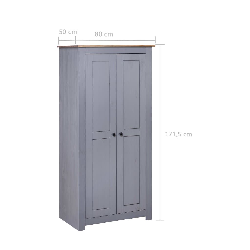 Wardrobe - VERA 2 Door Wardrobe Grey 80cm
