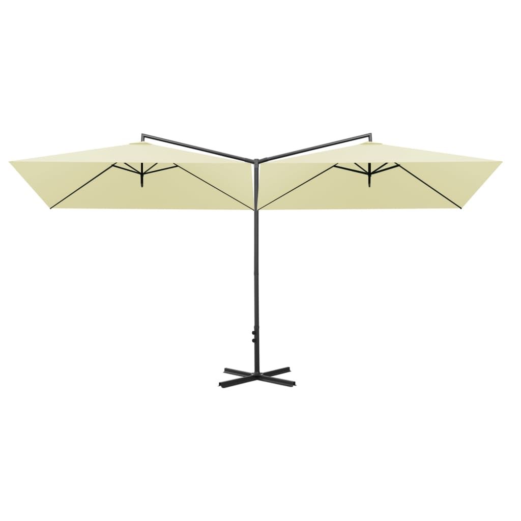 Double Parasol with Steel Pole Sand 600x300cm