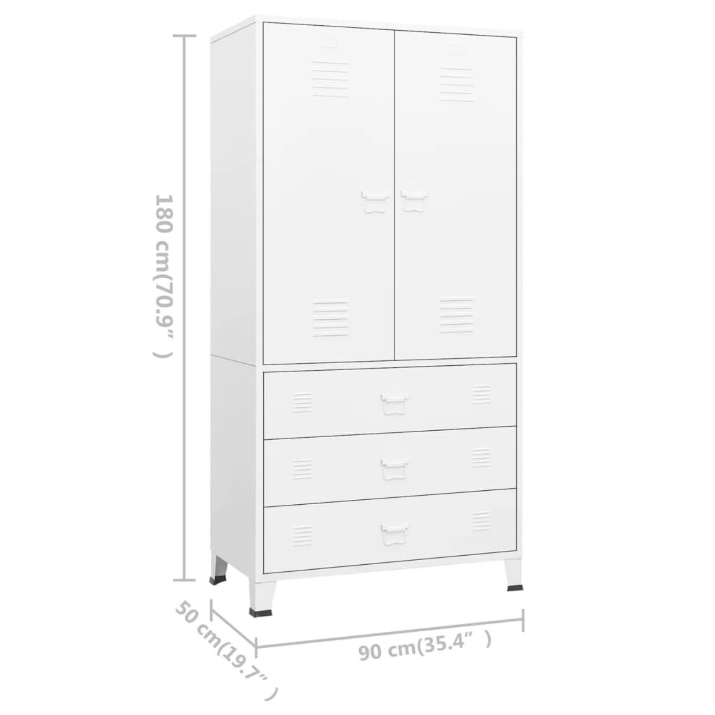 Wardrobe - ALICE 2 Door Wardrobe White 90cm