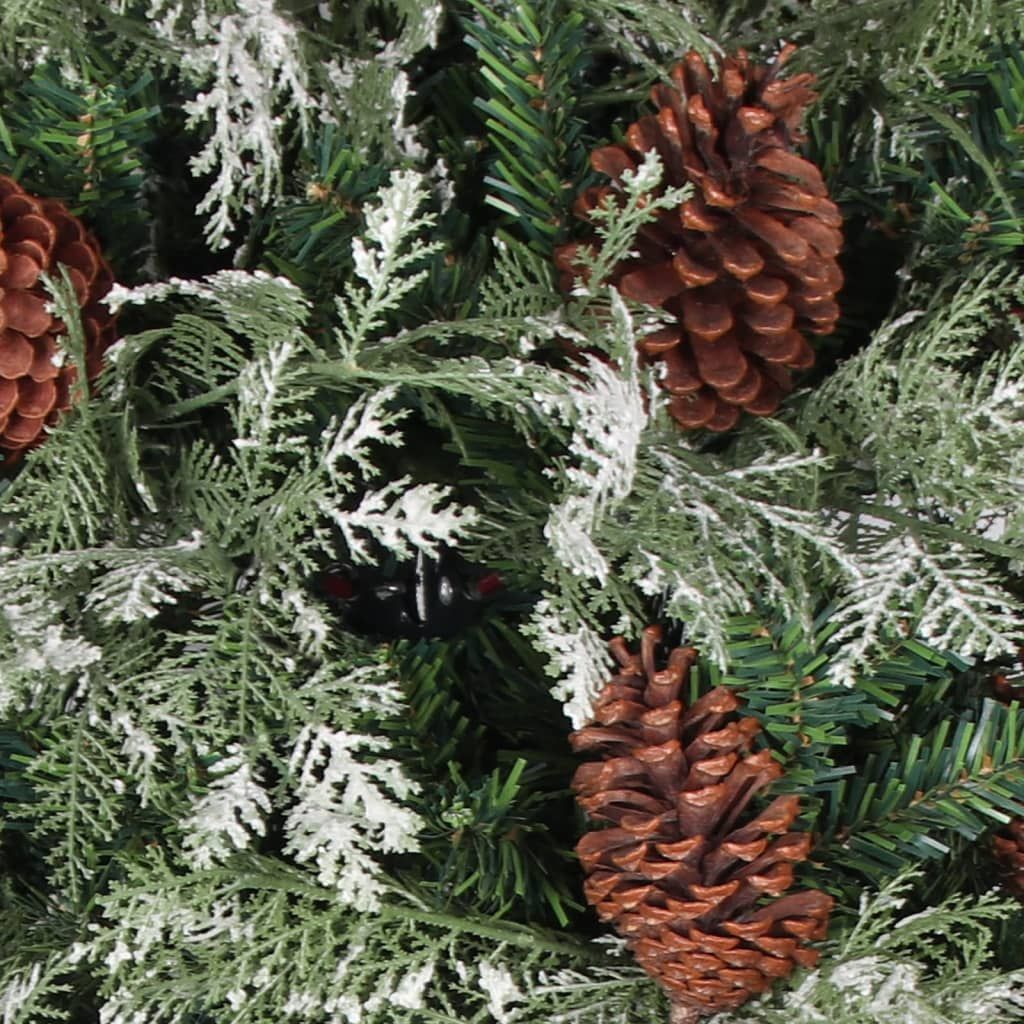 Faune Christmas Tree with Pine Cones Green and White 195cm PVC and PE