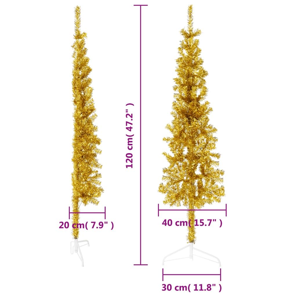 Lauxe Slim Artificial Half Christmas Tree Stand Gold 120cm