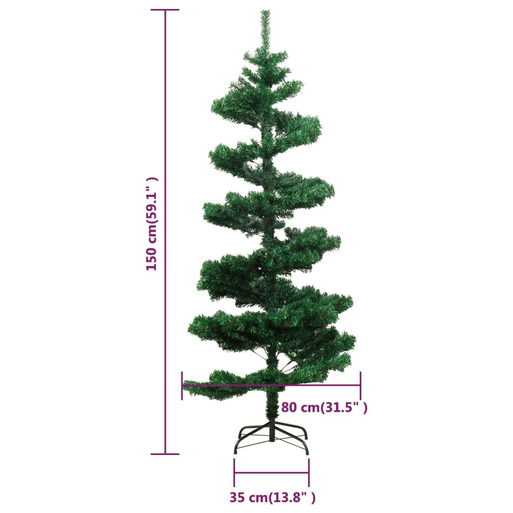 Lauxe Swirl Pre-lit Christmas Tree with Stand Green 150cm PVC