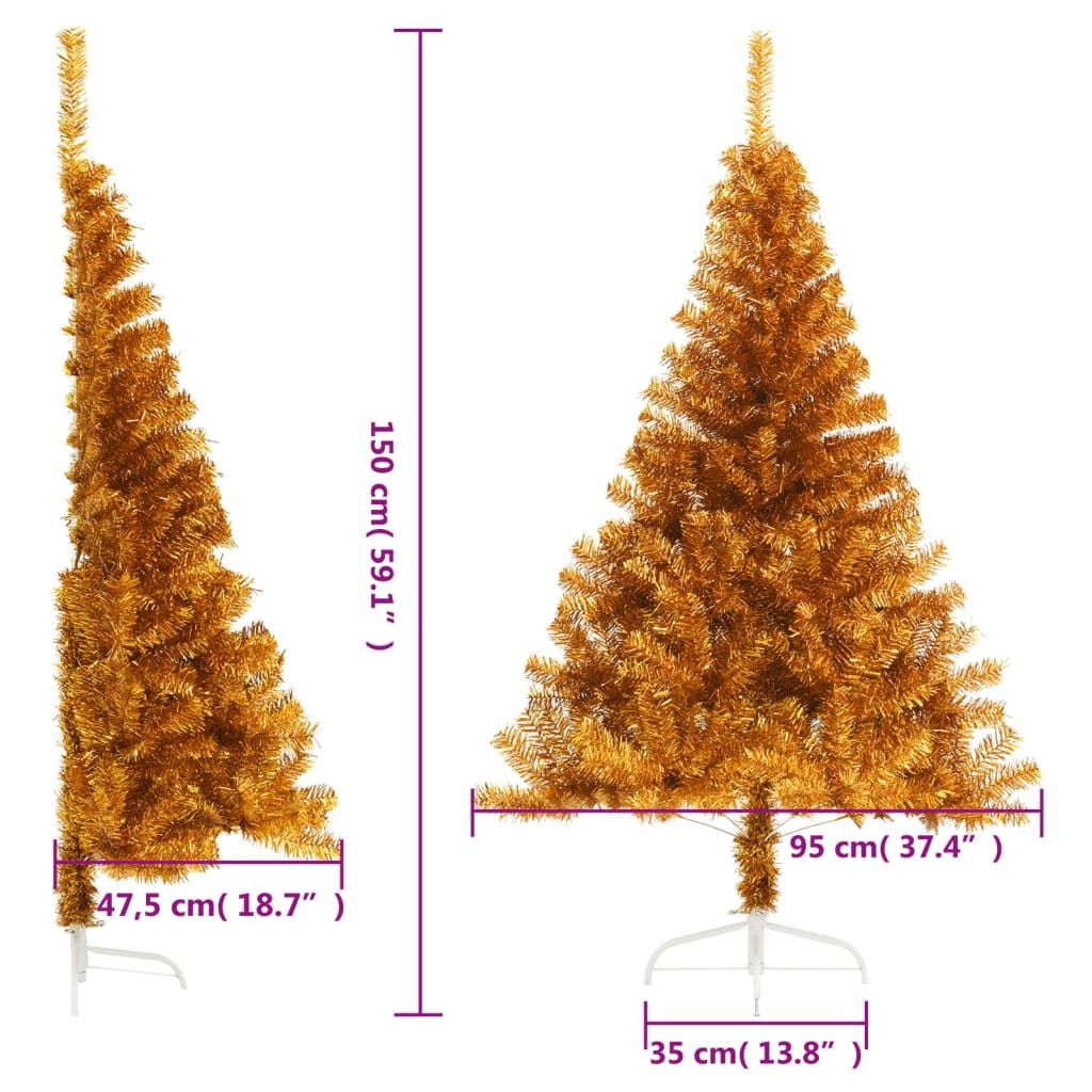 Liro Artificial Half Christmas Tree Stand Gold 150cm PET
