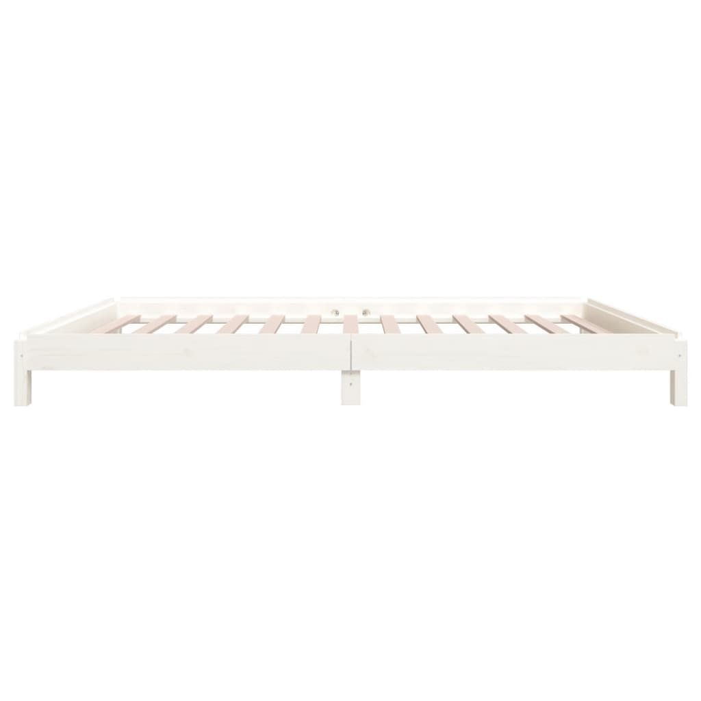 Stack Bed White 80x200 cm Solid Wood Pine