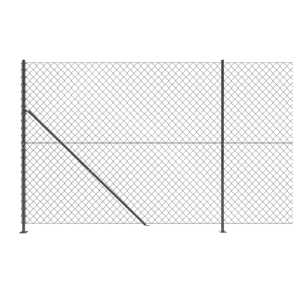 Chain Link Fence with Flange Anthracite 2x25 m
